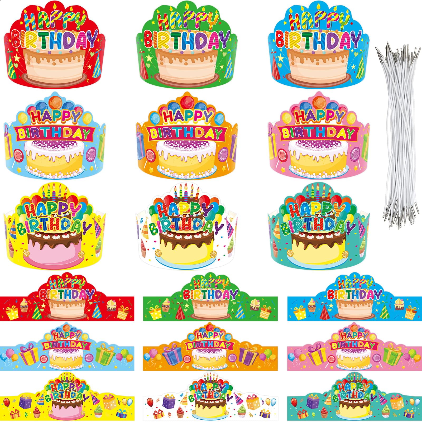 Fancy Land BirthdayUMRT Crowns for Kids Classroom 36 Pack Colorful Birthday Crowns Classroom ...