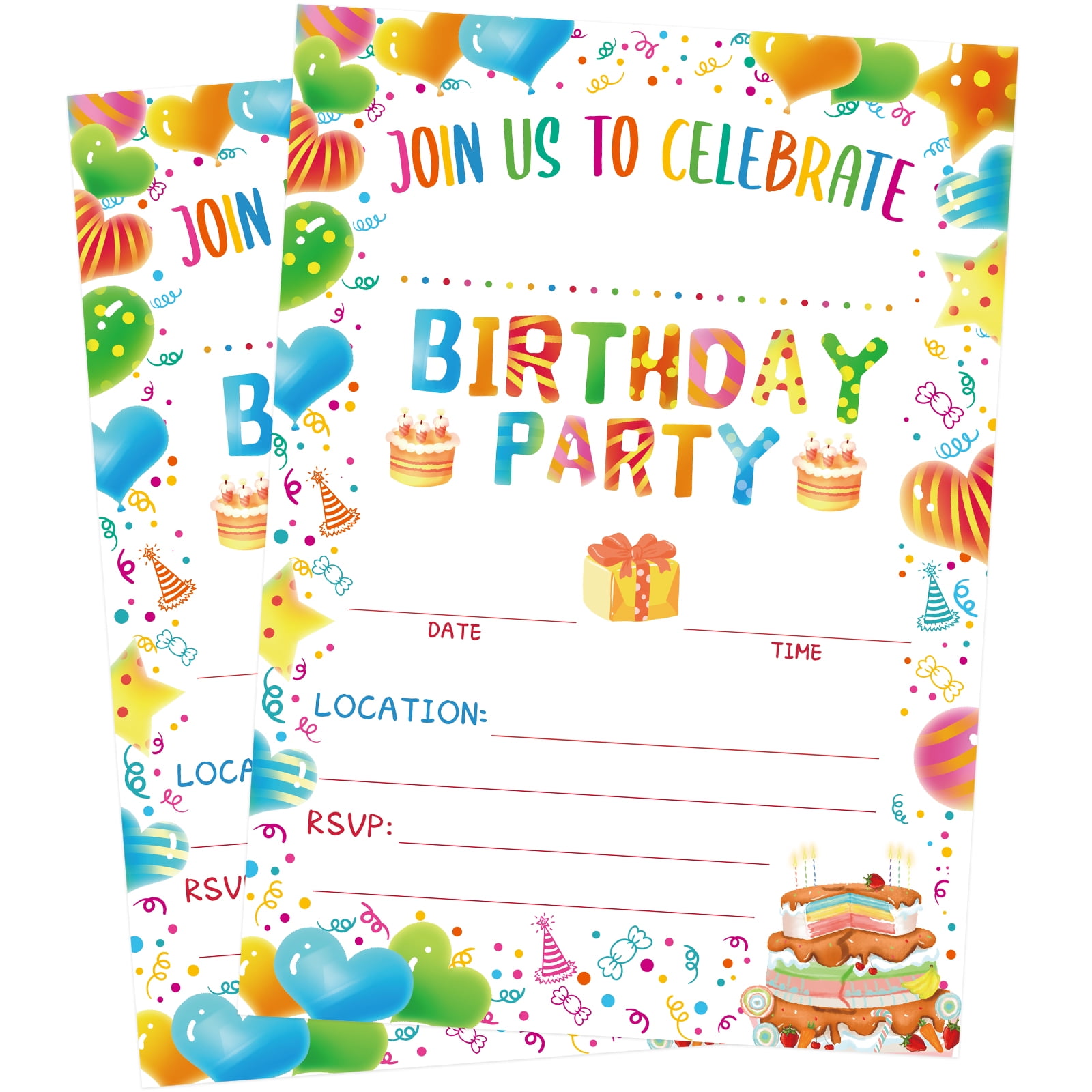 Walmart's 20PCS Birthday Invites with Envelopes for Boys and Girls ...