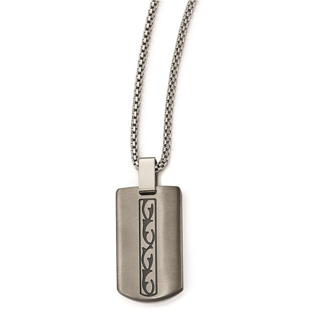 Fancy Lobster Closure Engravable (back only) and Black-Titanium Brushed ...