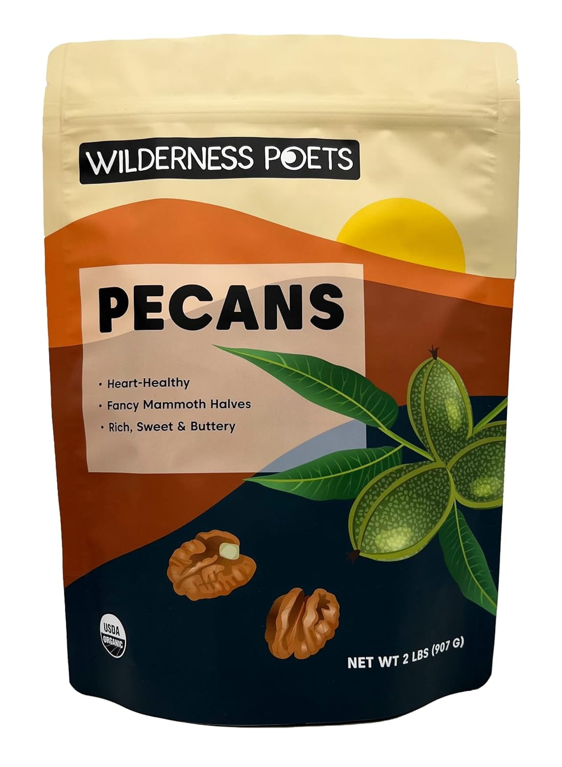 Fancy Mammoth Pecan Halves - Organic, , Large Halves, Sweet Buttery. Bulk Size, No Salt, No ...