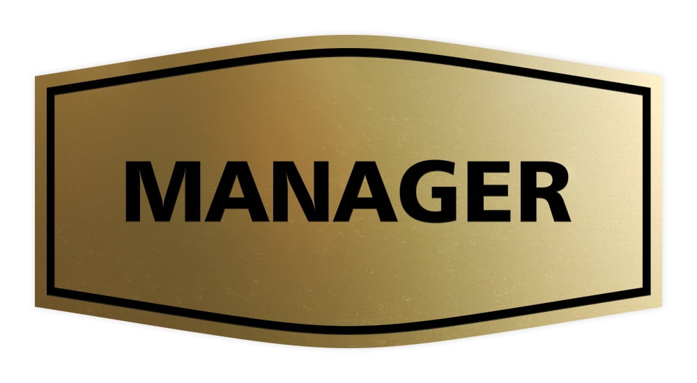 Fancy Manager Sign (Brushed Gold) - Large - Walmart.com