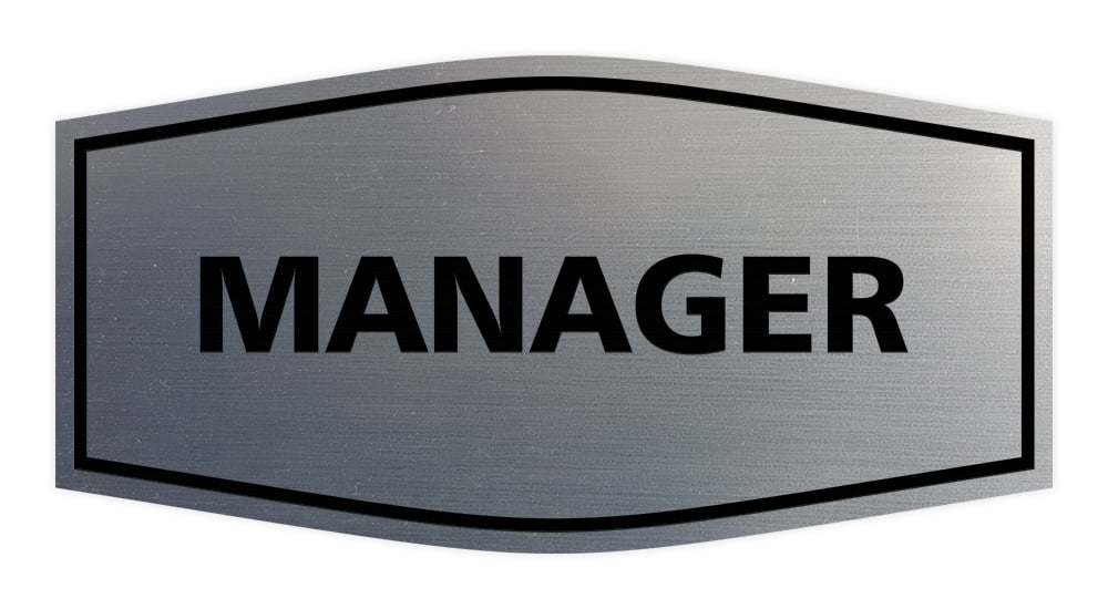 Fancy Manager Sign (Brushed Silver) - Large - Walmart.com