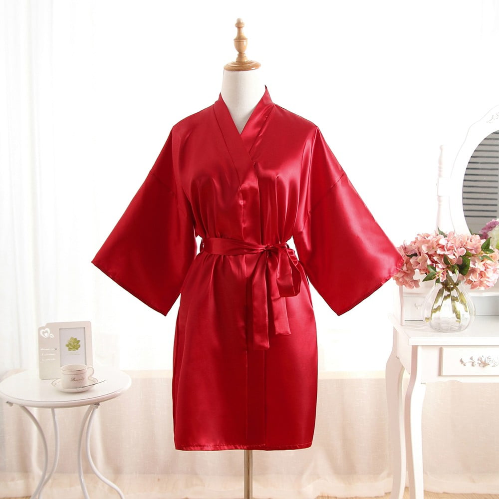 Fancy Mens Silk Satin Long Robes Summer Wrap Dressing Gown Bathrobe ...