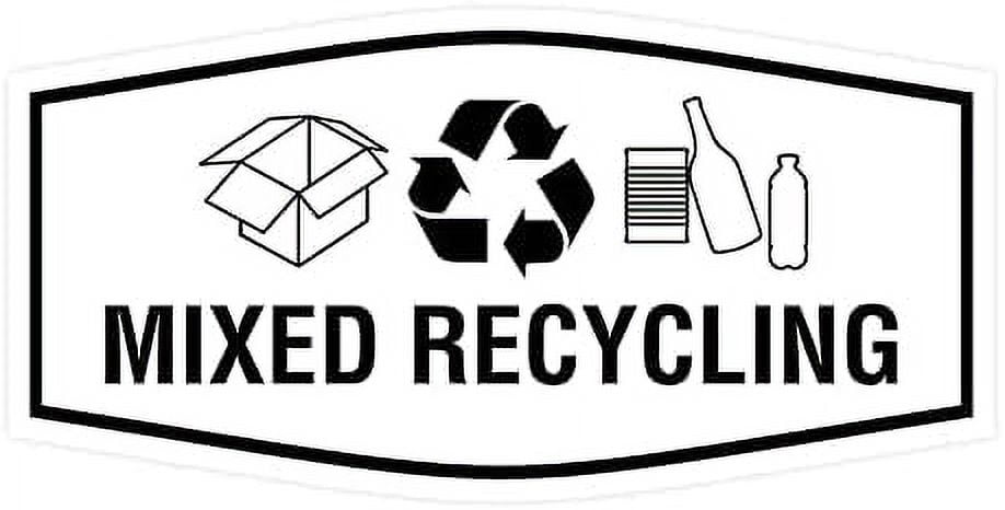 Fancy Mixed Recycling Sign (White) - Large - Walmart.com