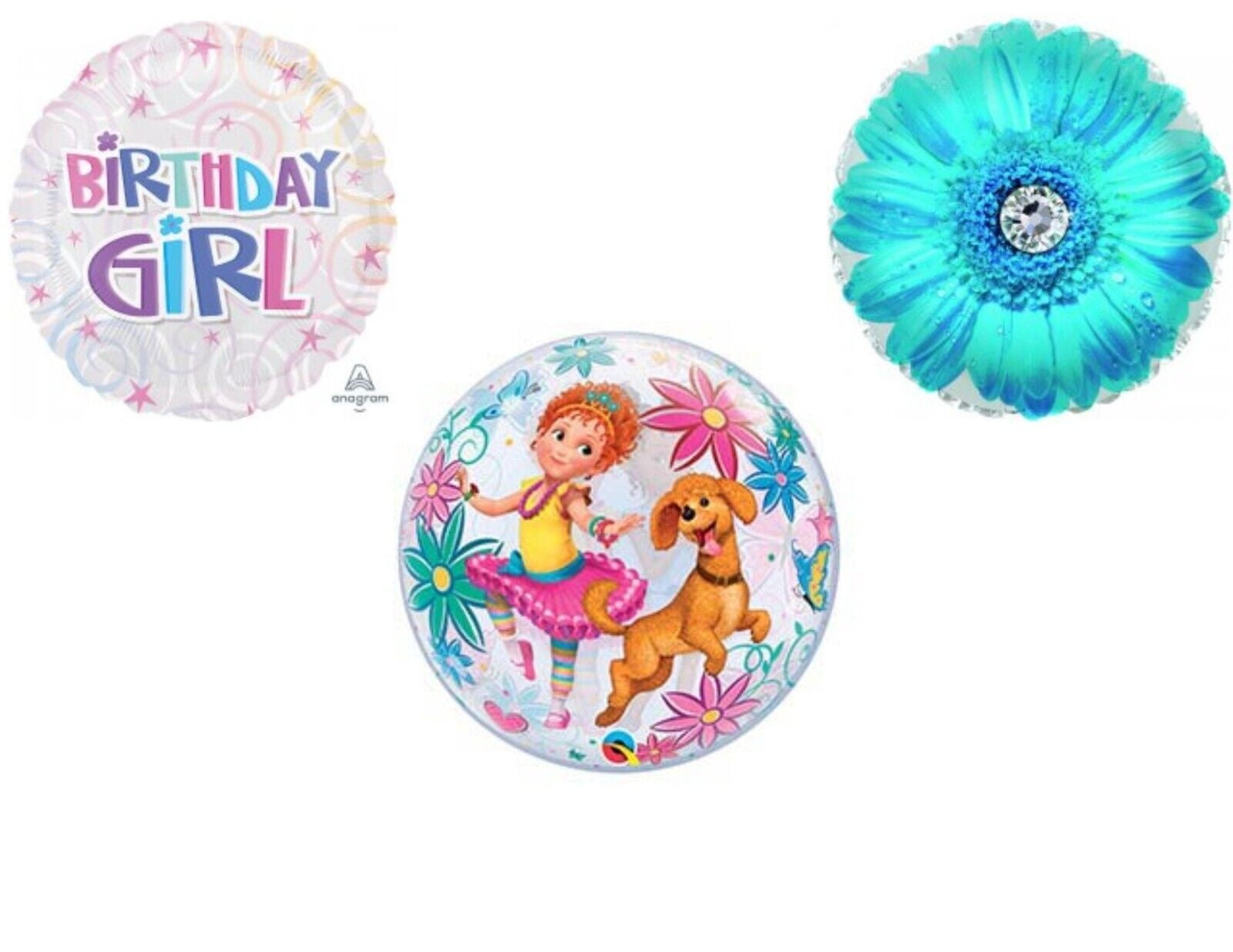 Fancy Nancy 3pc Birthday Party Balloon Decorations with Daisies ...