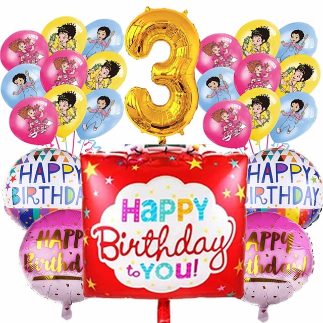 Fancy Nancy Balloons Party Supplies 3rd Big Number Decorations Decor ...