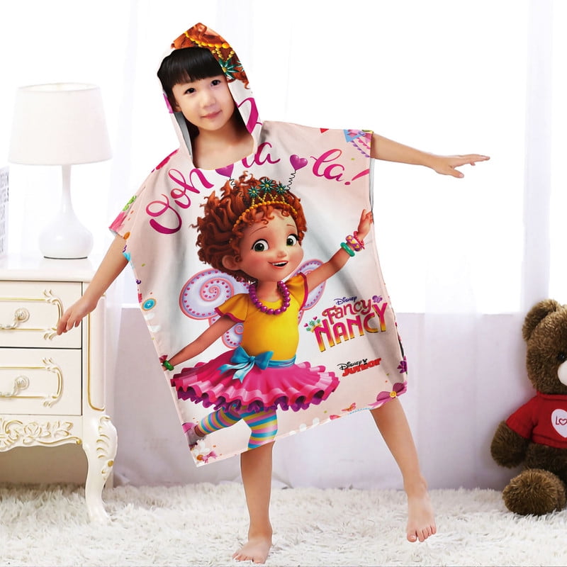Fancy Nancy Hooded Beach Towel Poncho for Kid Girls Toddlers Boys Bath ...