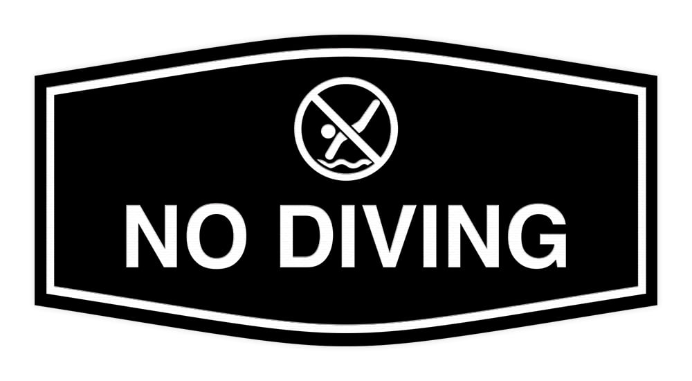 Fancy No Diving Sign (Black) - Medium - Walmart Business Supplies