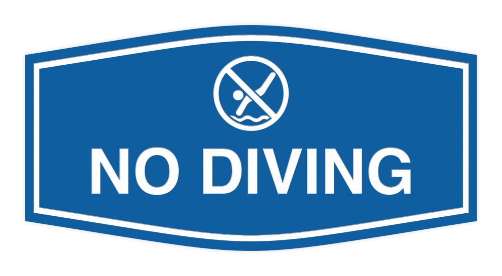 Fancy No Diving Sign (Blue) - Large - Walmart.com