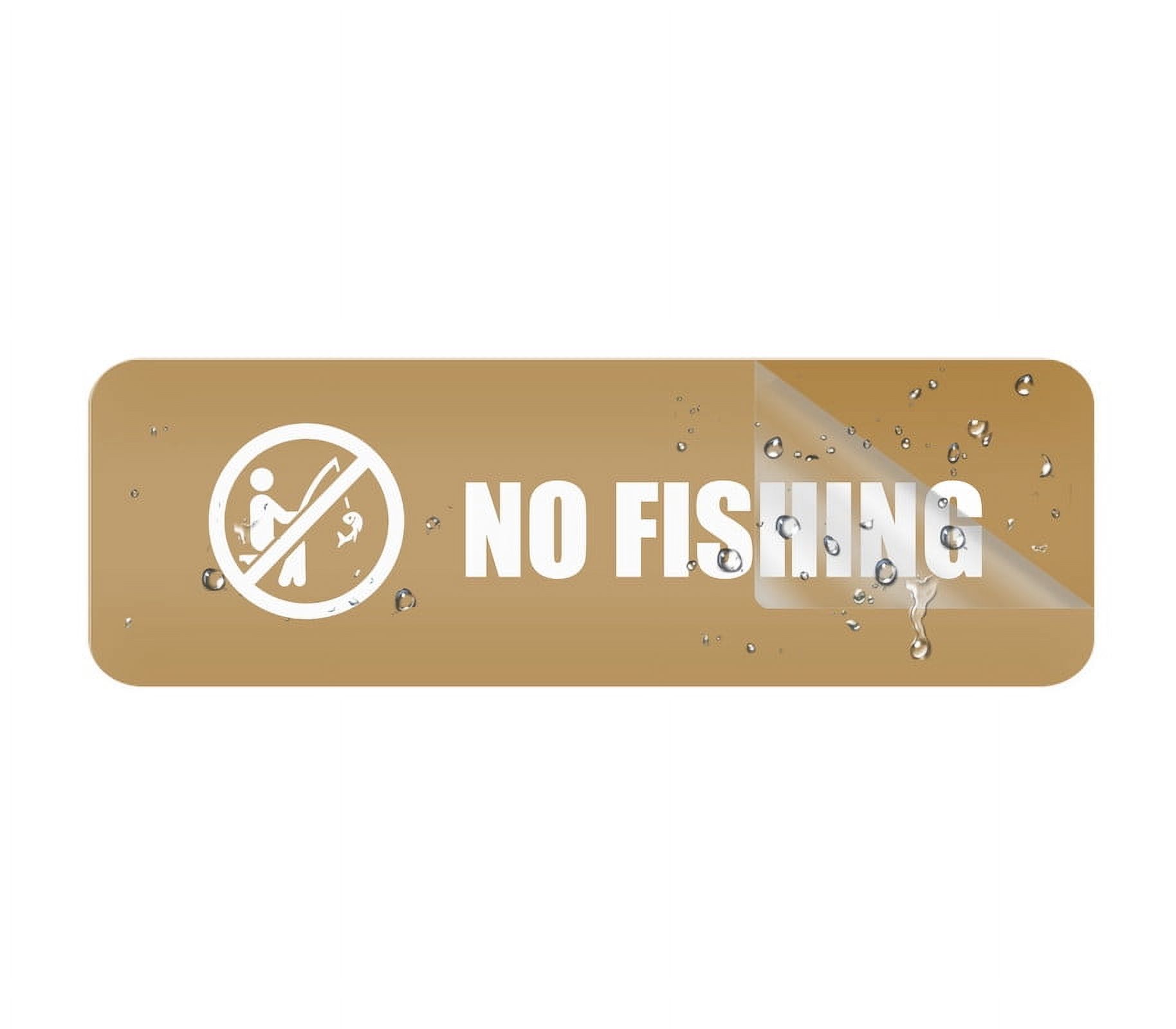 Fancy No Fishing Wall Or Door Sign Urable Plastic Sign Easy To Mount ...