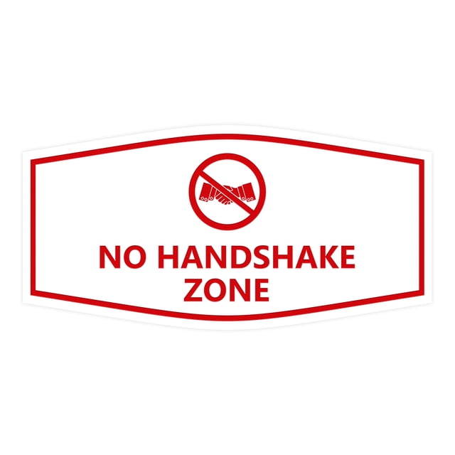 Fancy No Handshake Zone Sign (White/Red) - Small - Walmart Business ...