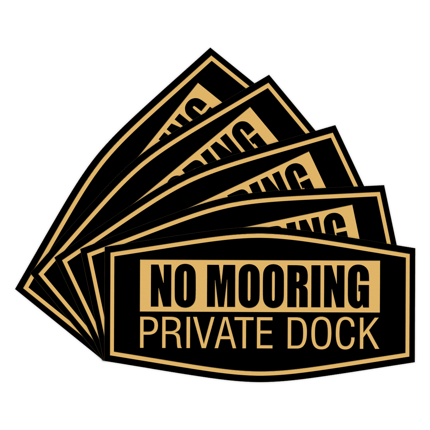 Fancy No Mooring Private Dock Sign (Black Gold) - Large (5 Pack ...