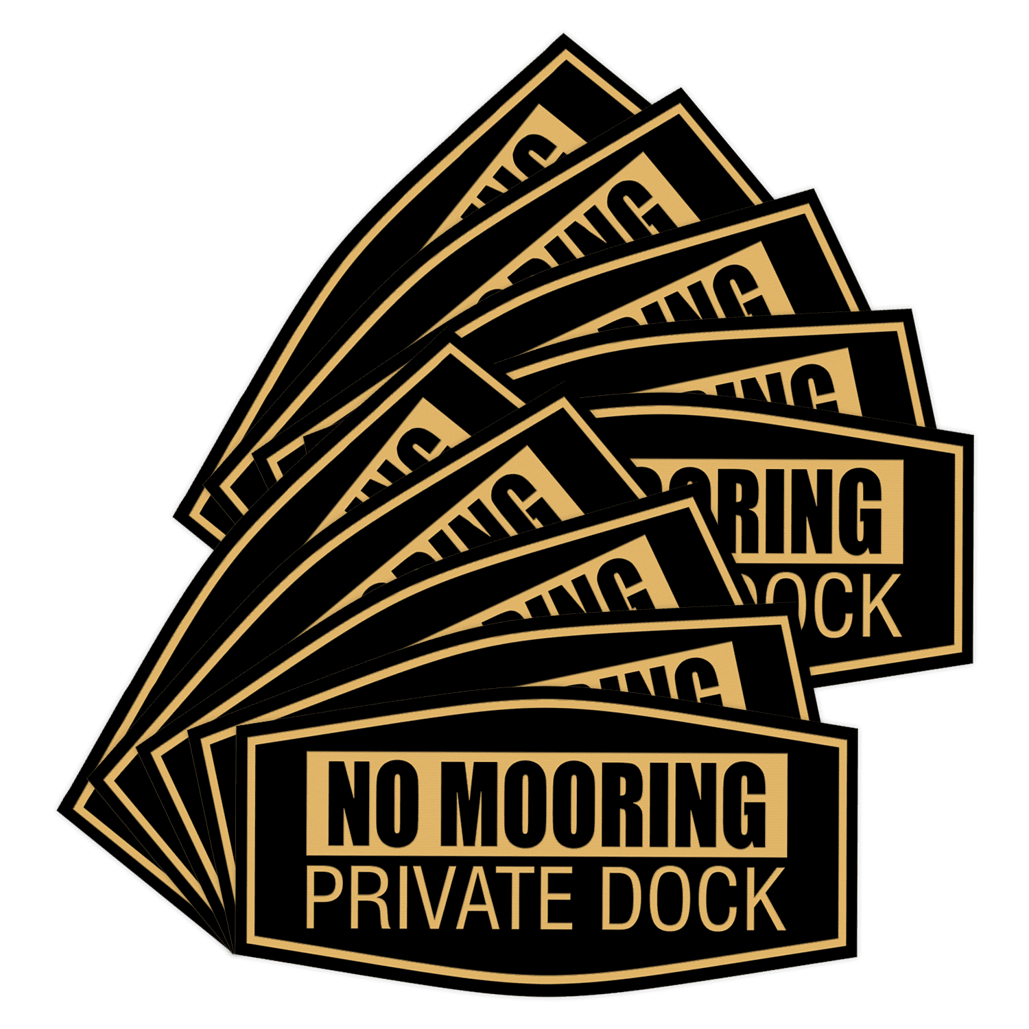 Fancy No Mooring Private Dock Sign (Black/Gold) - Small (10 Pack ...