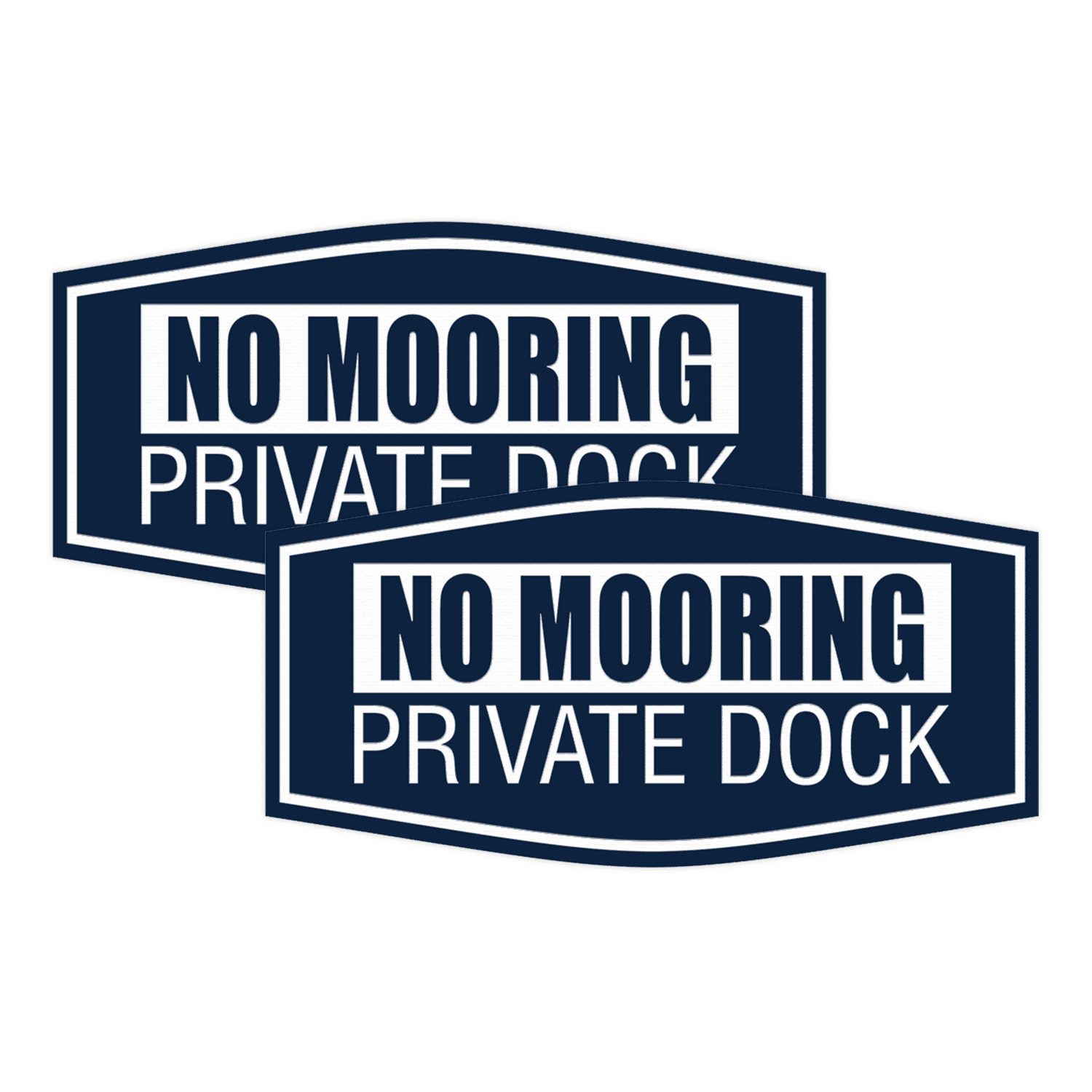 Fancy No Mooring Private Dock Sign (Navy Blue/White) - Medium (2 Pack ...