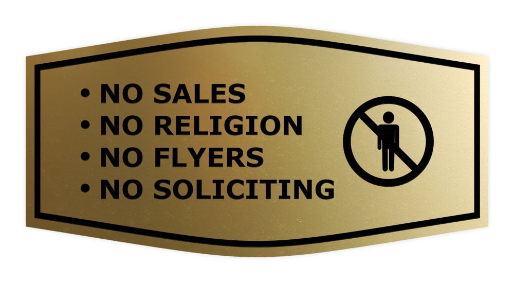 Fancy No Sales, No Religion, No Flyers, No Soliciting Sign (Brushed ...