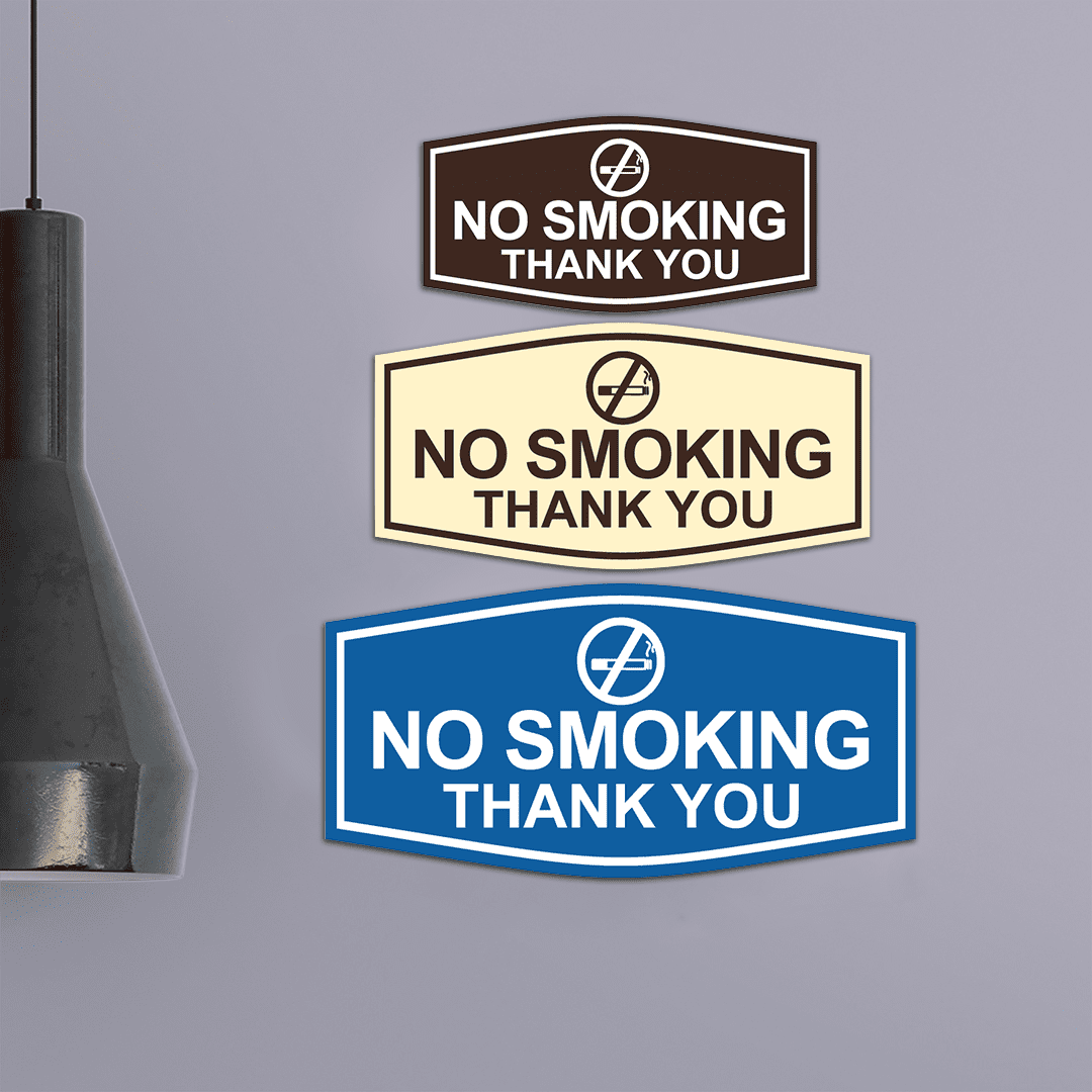 Fancy No Smoking Thank You (Cigarette) Sign (Black /Gold) - Small ...