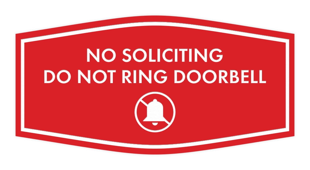 Fancy No Soliciting Do Not Ring Doorbell Sign (Red) - Large - Walmart.com