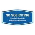 Fancy No Soliciting Family Friends & Neighbors Welcome Sign (Blue ...