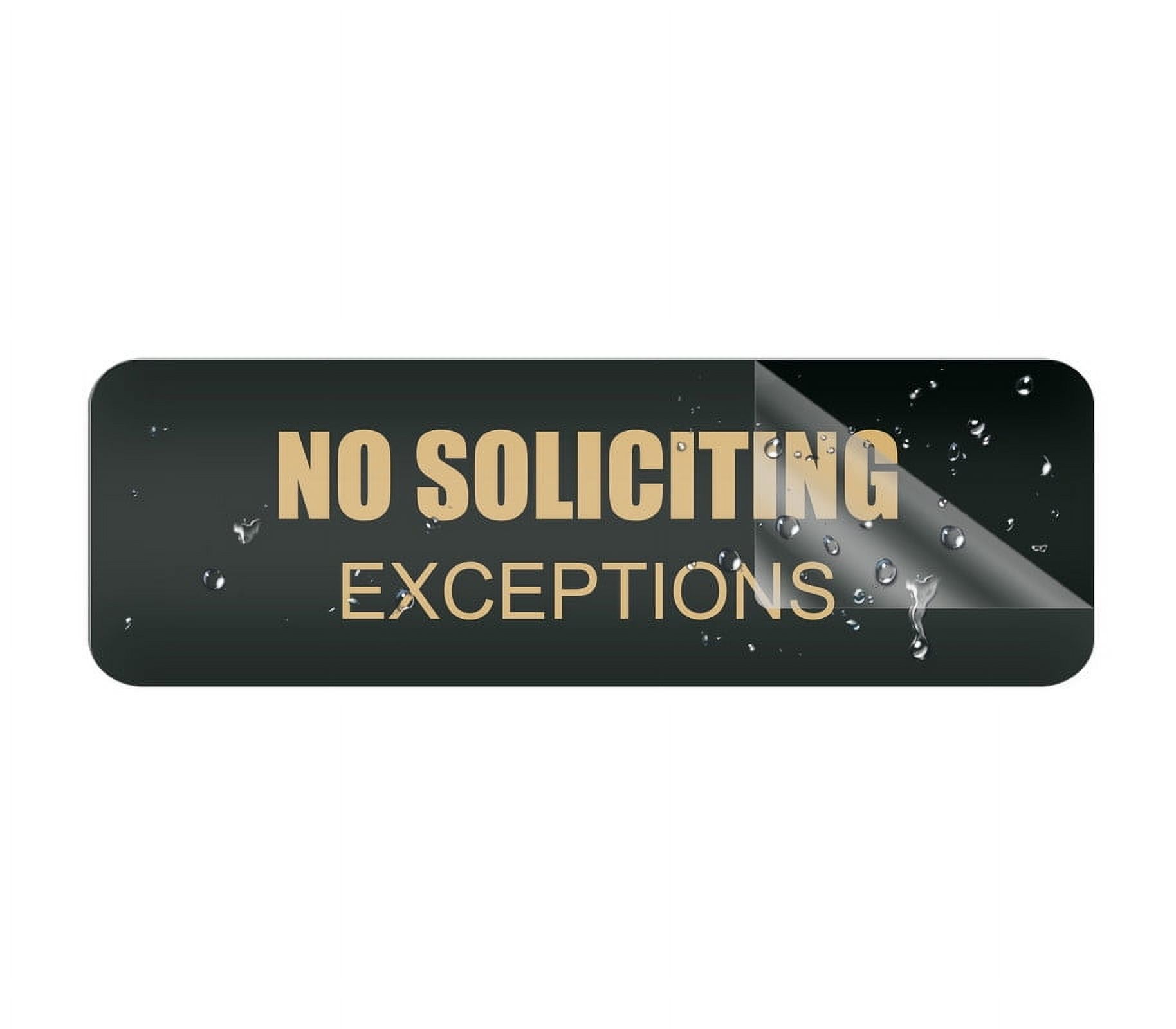 Fancy No Soliciting No Exceptions Sign Acrylic Plastic Sign -3X10 Inch ...