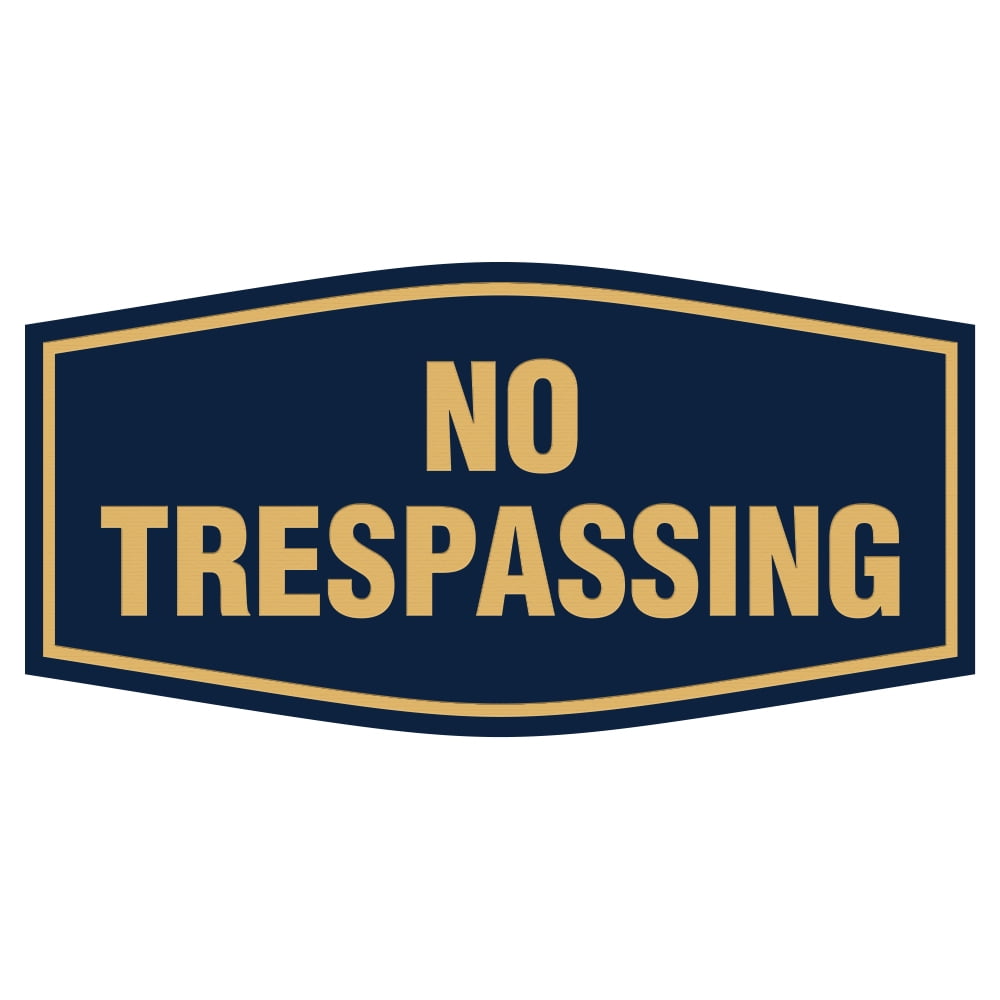 Fancy No Trespassing Sign (Blue/Gold) - Small - Walmart.com