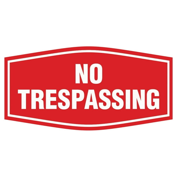 Fancy No Trespassing Sign (Red) - Medium - Walmart.com