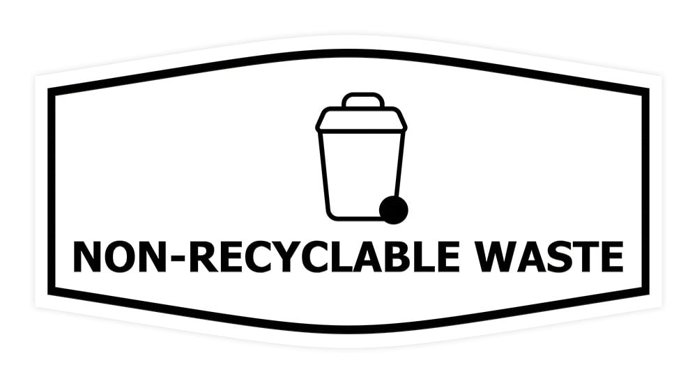 Fancy Non-Recyclable waste Sign (White) - Large - Walmart.com