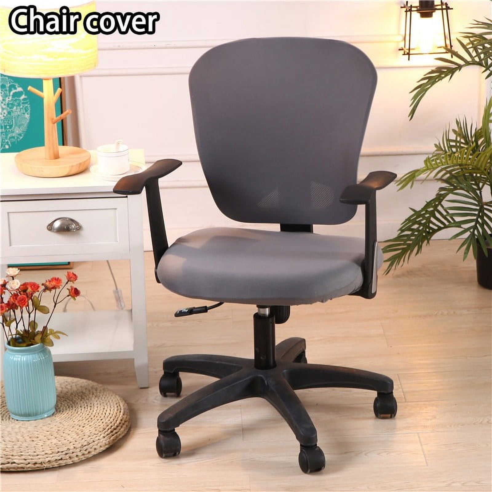 Stretchable Slip Seat Office Chair Covers, Washable Computer Chair ...