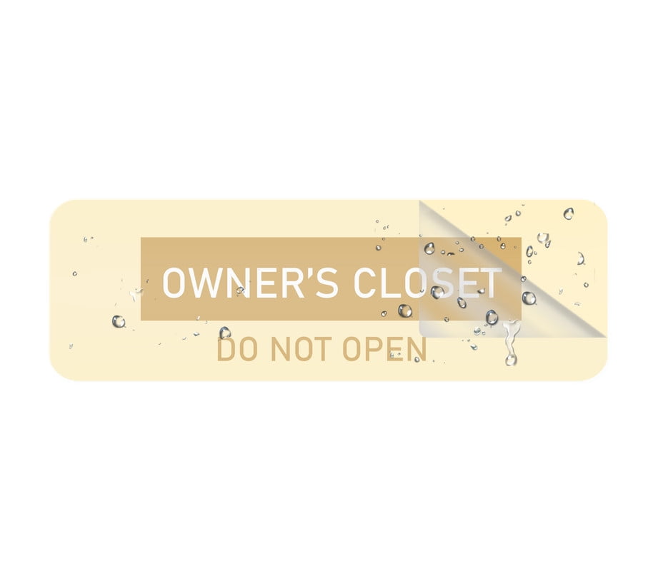 Fancy Owner'S Closet Sign Laser-Engraved Lettering Vibrant Colors ...