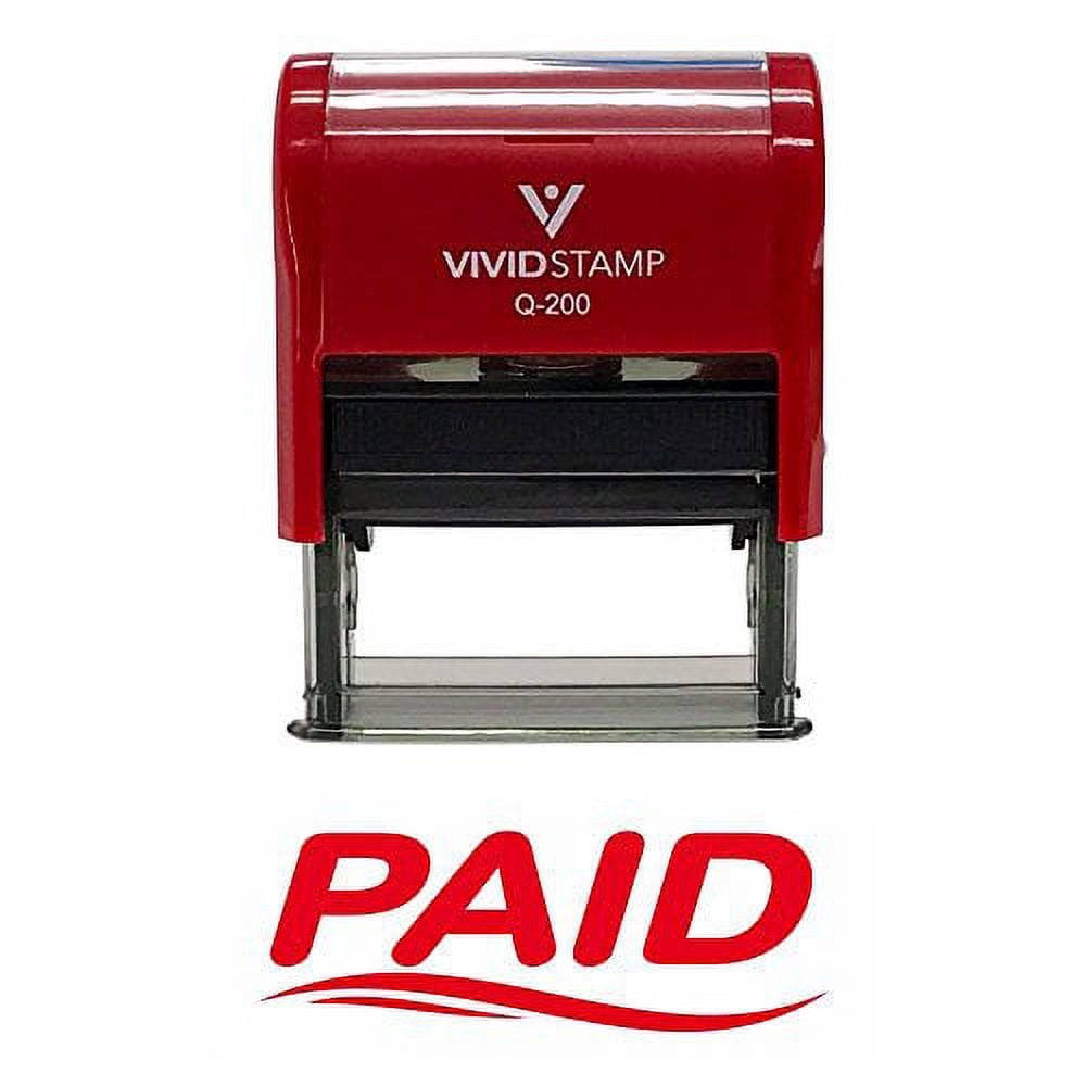 Fancy Paid Self Inking Rubber Stamp (Red Ink) Medium - Walmart.com