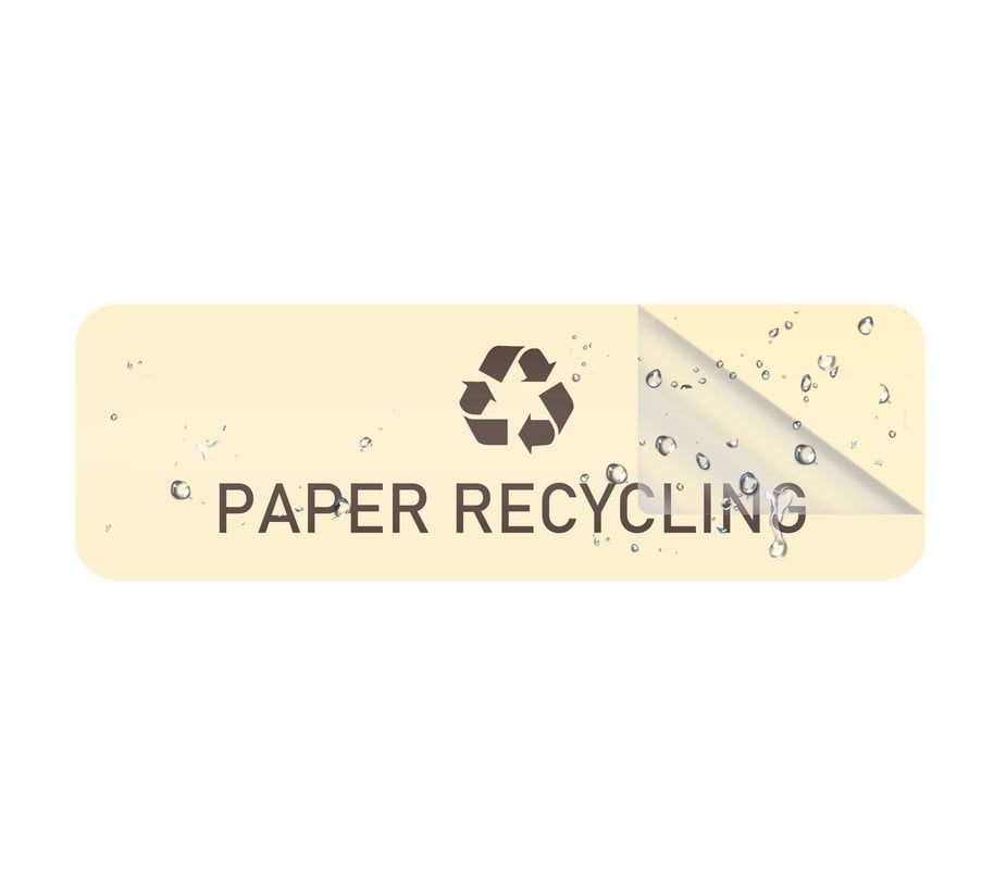 Fancy Paper Recycling Wall Or Door Sign 3X10 Inch Self Adhesive Sign ...