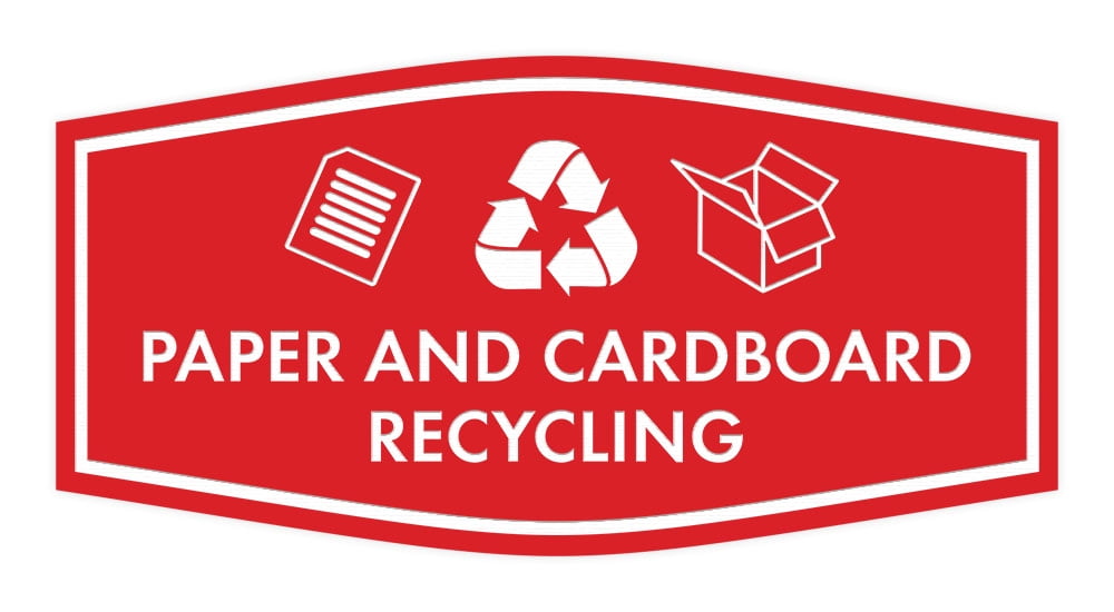 Fancy Paper and Cardboard Recycling Sign (Red) - Large - Walmart.com