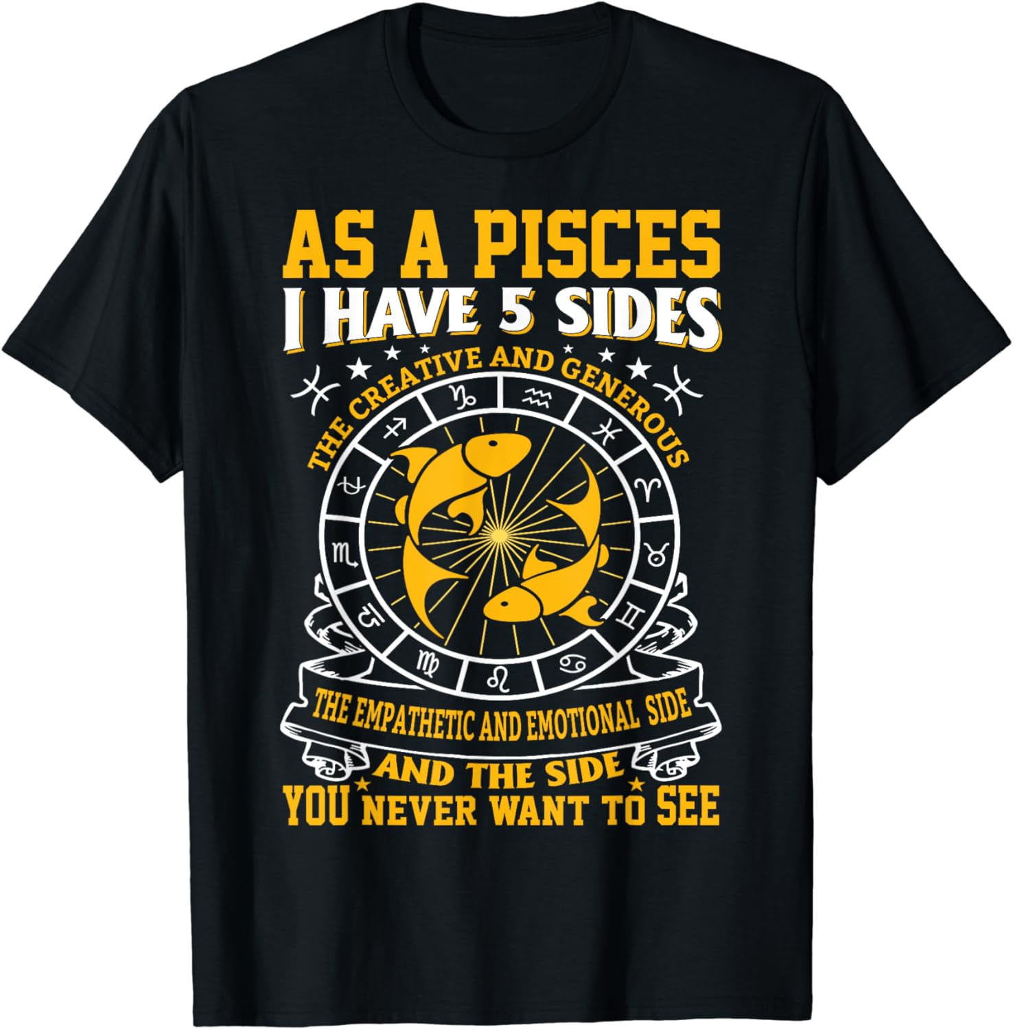 Fancy Pisces February and March Zodiac Design T-Shirt - Walmart.com
