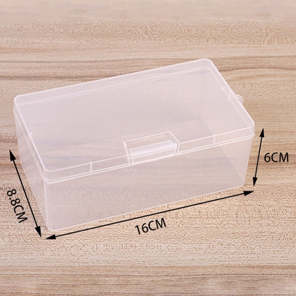 Fancy Plastic Rectangle Mini Storage Containers Box with Hinged Lid for ...