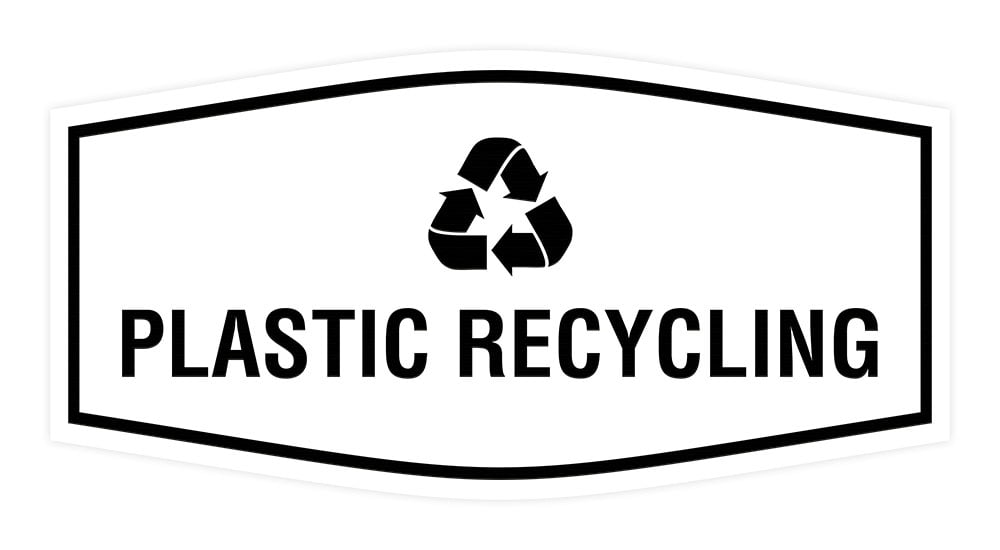 Fancy Plastic Recycling Sign (White) - Small - Walmart.com