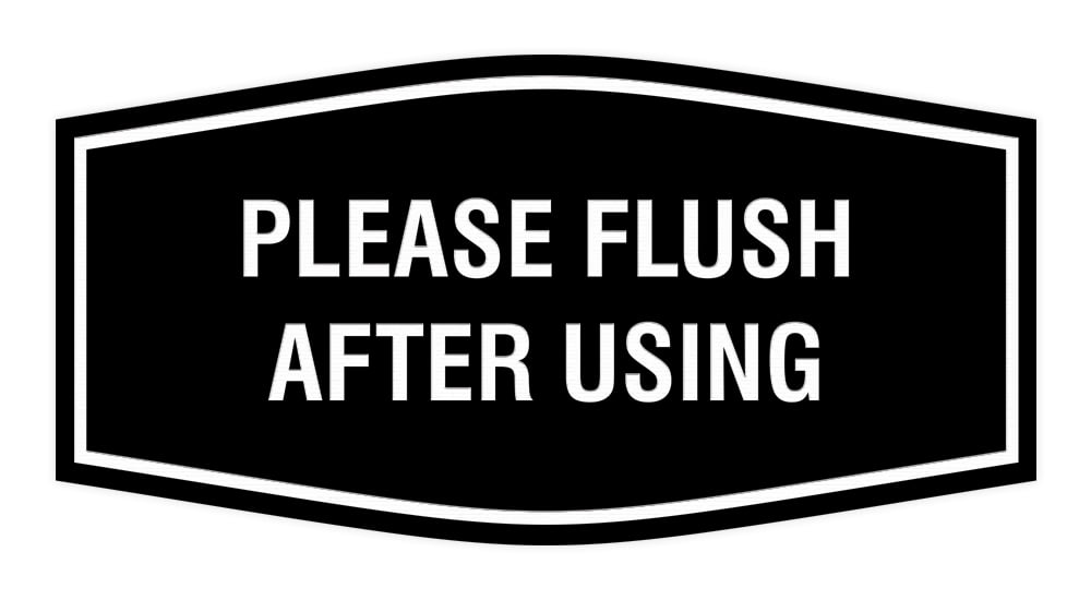 Fancy Please Flush After Using Sign (Black) - Large - Walmart Business ...