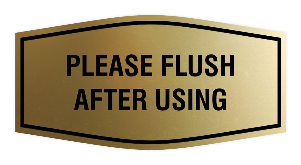 Fancy Please Flush After Using Sign (Brushed Gold) - Medium - Walmart.com