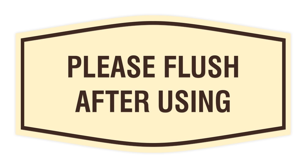 Fancy Please Flush After Using Sign (Ivory/Dark Brown) - Small ...