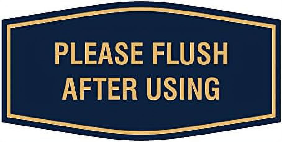 Fancy Please Flush After Using Sign (Navy Blue/Gold) - Large - Walmart.com