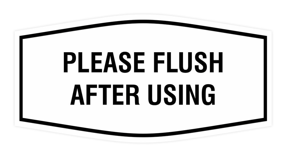 Fancy Please Flush After Using Sign (White) - Small - Walmart.com