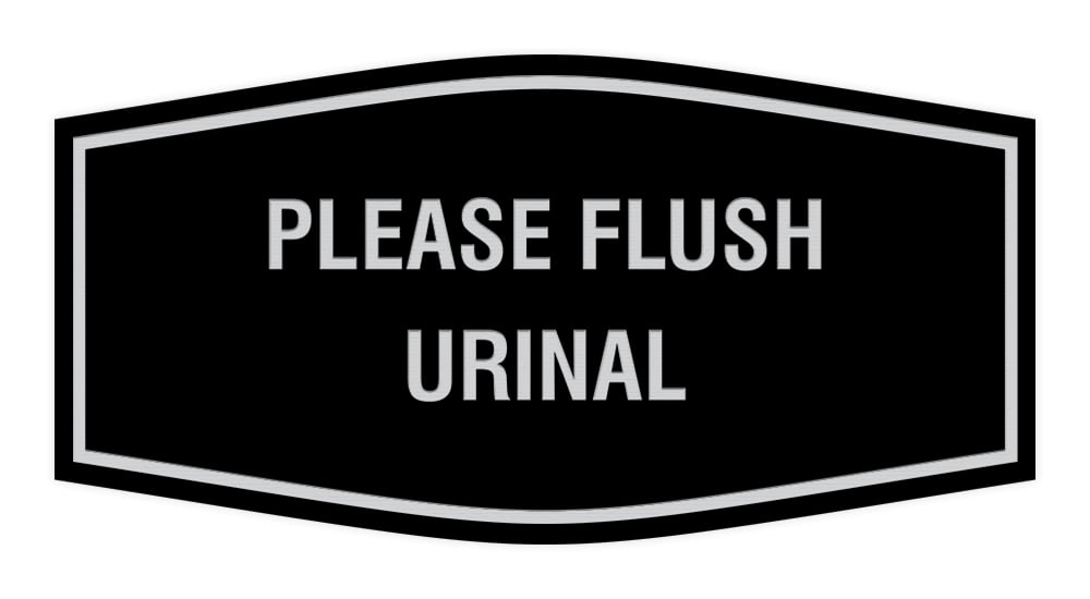 Fancy Please Flush Urinal Sign (Black / Silver) - Medium - Walmart ...