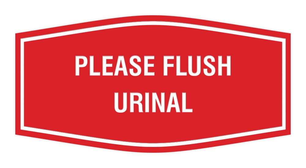 Fancy Please Flush Urinal Sign (Red) - Small - Walmart.com