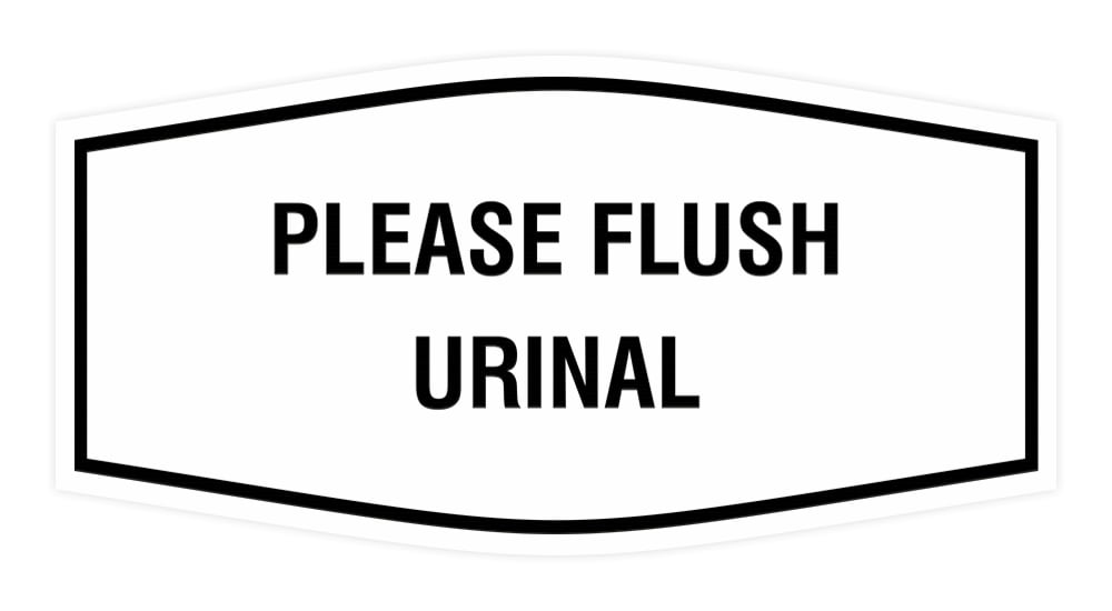 Fancy Please Flush Urinal Sign (White) - Large - Walmart Business Supplies