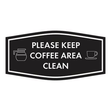 Classic Framed Please Keep Kitchen Clean Sign (Navy Blue / White ...