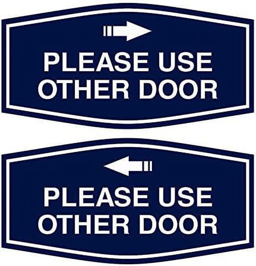 Fancy Please Use Other Door Sign Set (Navy Blue/White) - Large ...