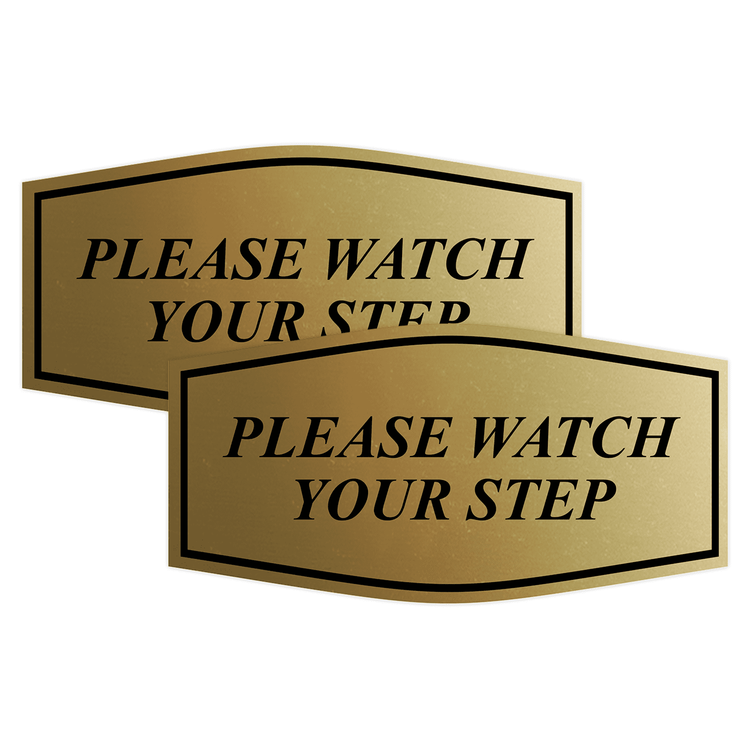 Fancy Please Watch Your Step Sign (Brushed Gold) - Medium 2 Pack ...
