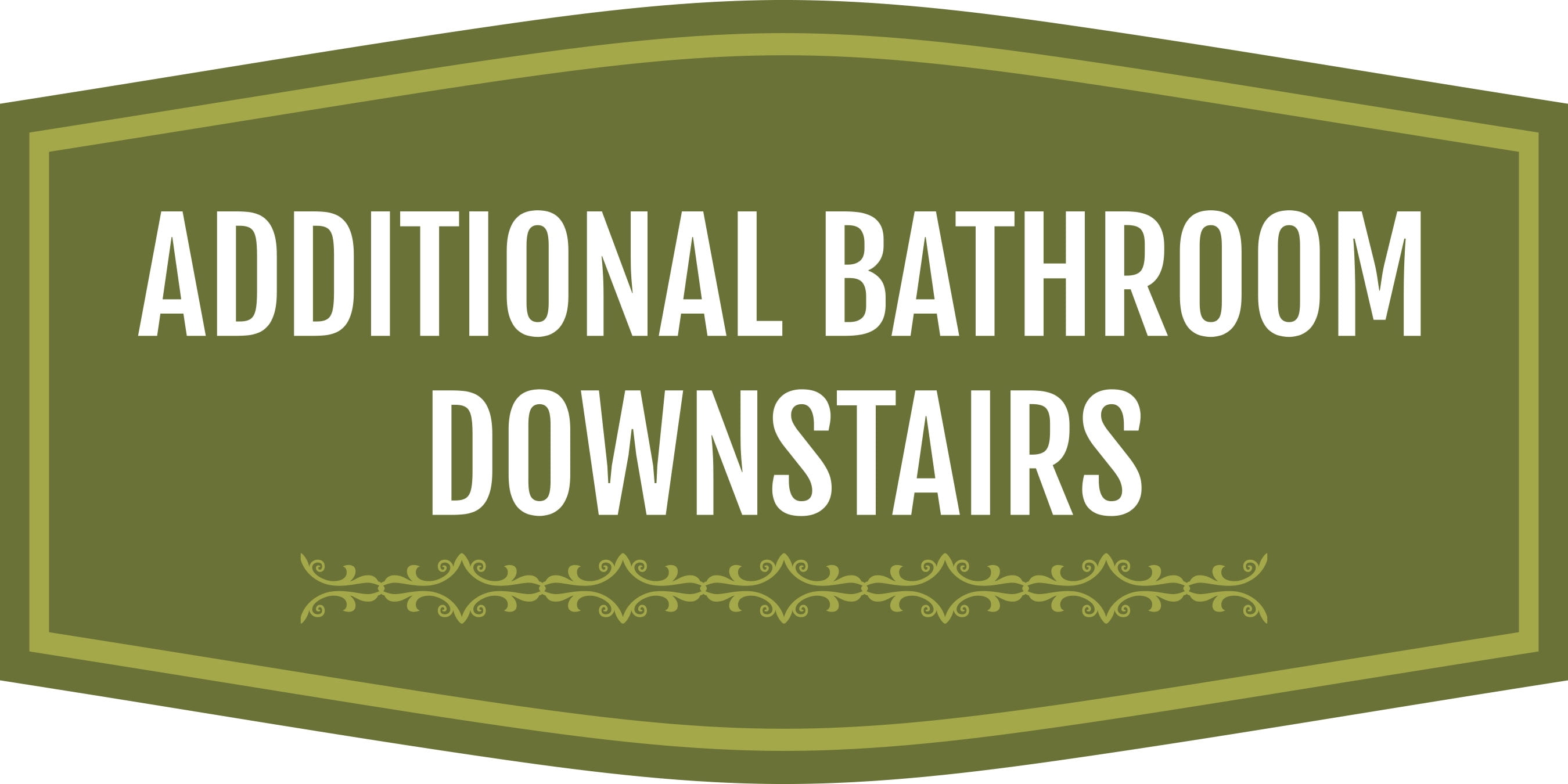 Fancy Plus Additional Bathroom Downstairs Wall or Door Sign - Small ...