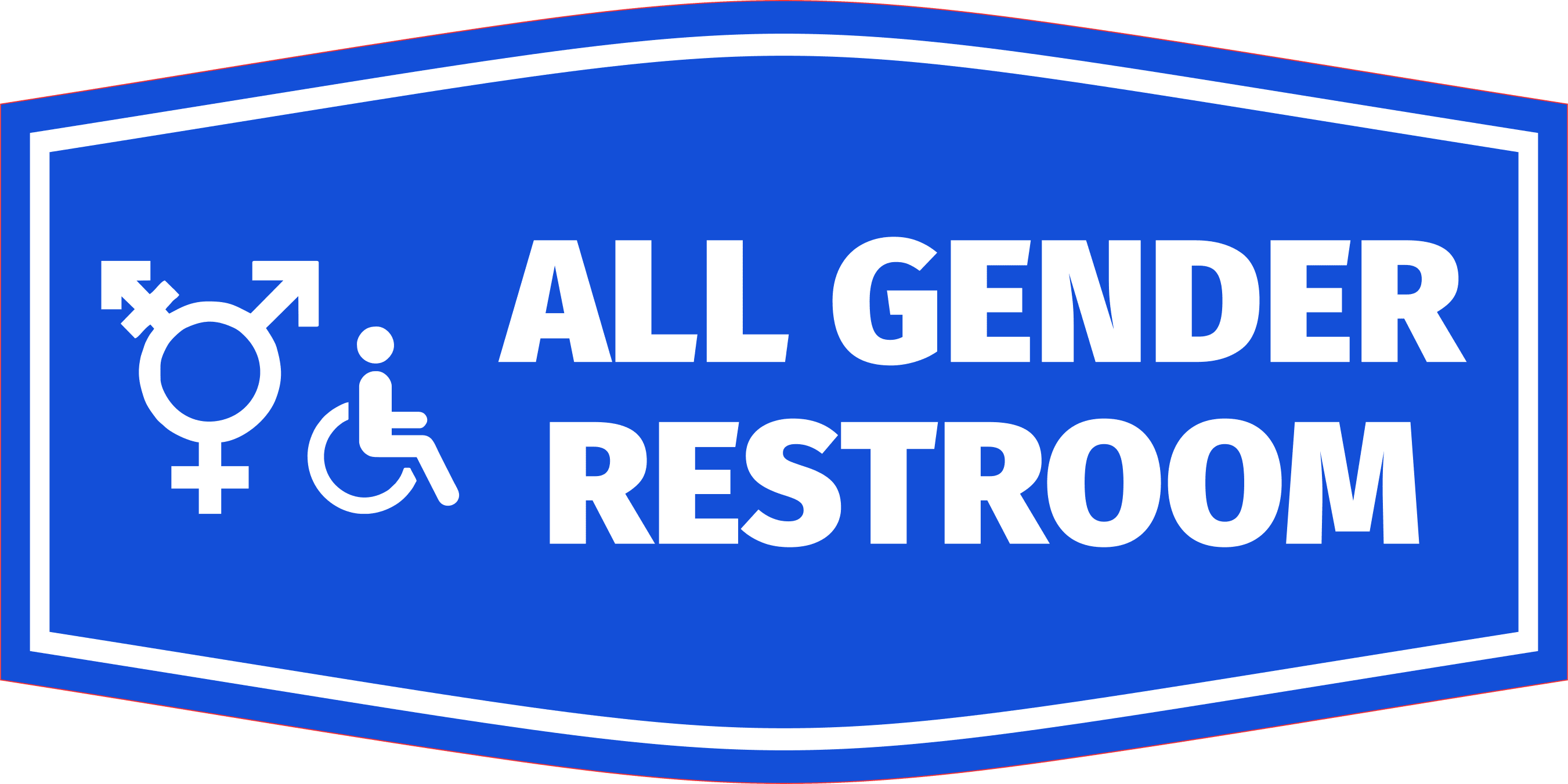 Fancy Plus All Gender Restroom Wall or Door Sign Easy Installation ...