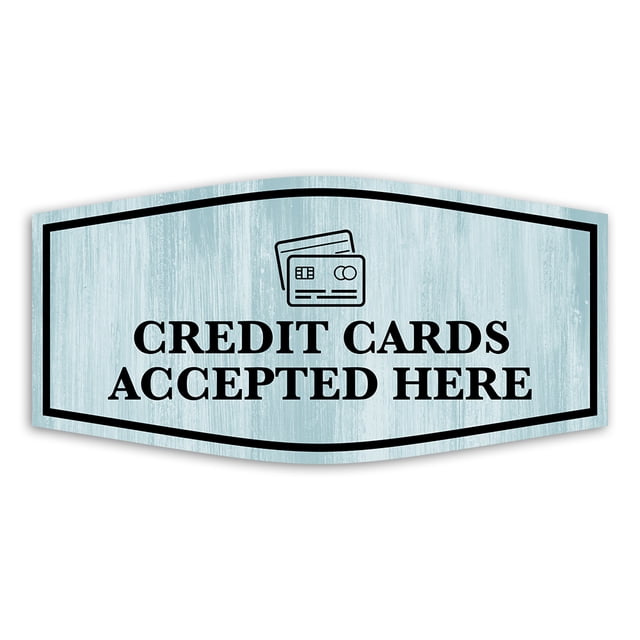 Fancy Plus Credit Cards Accepted Here Wall or Door Sign | Reception ...