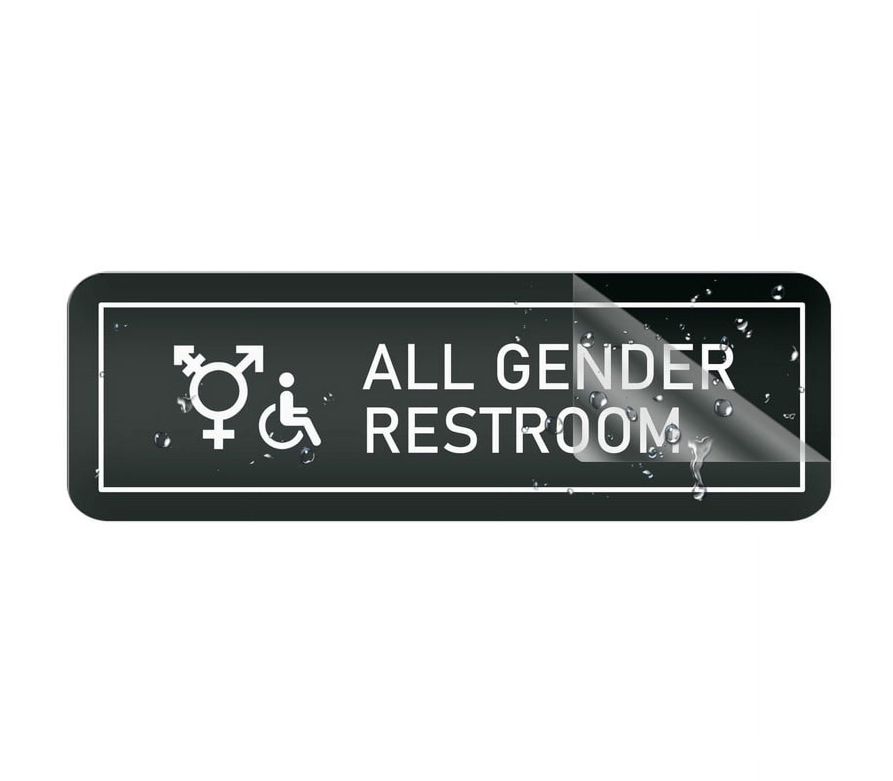 Fancy Plus All Gender Restroom Wall Or Door Sign Easy Installation ...