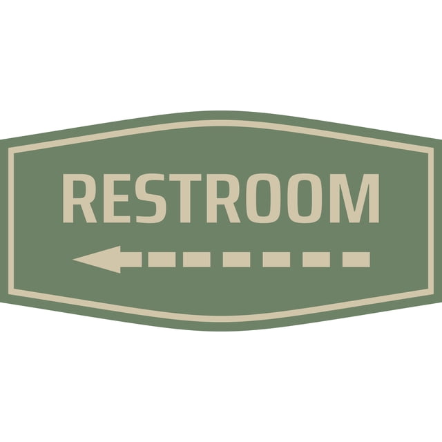 Fancy Plus Restroom (Left Arrow) Wall or Door Sign | Business and ...